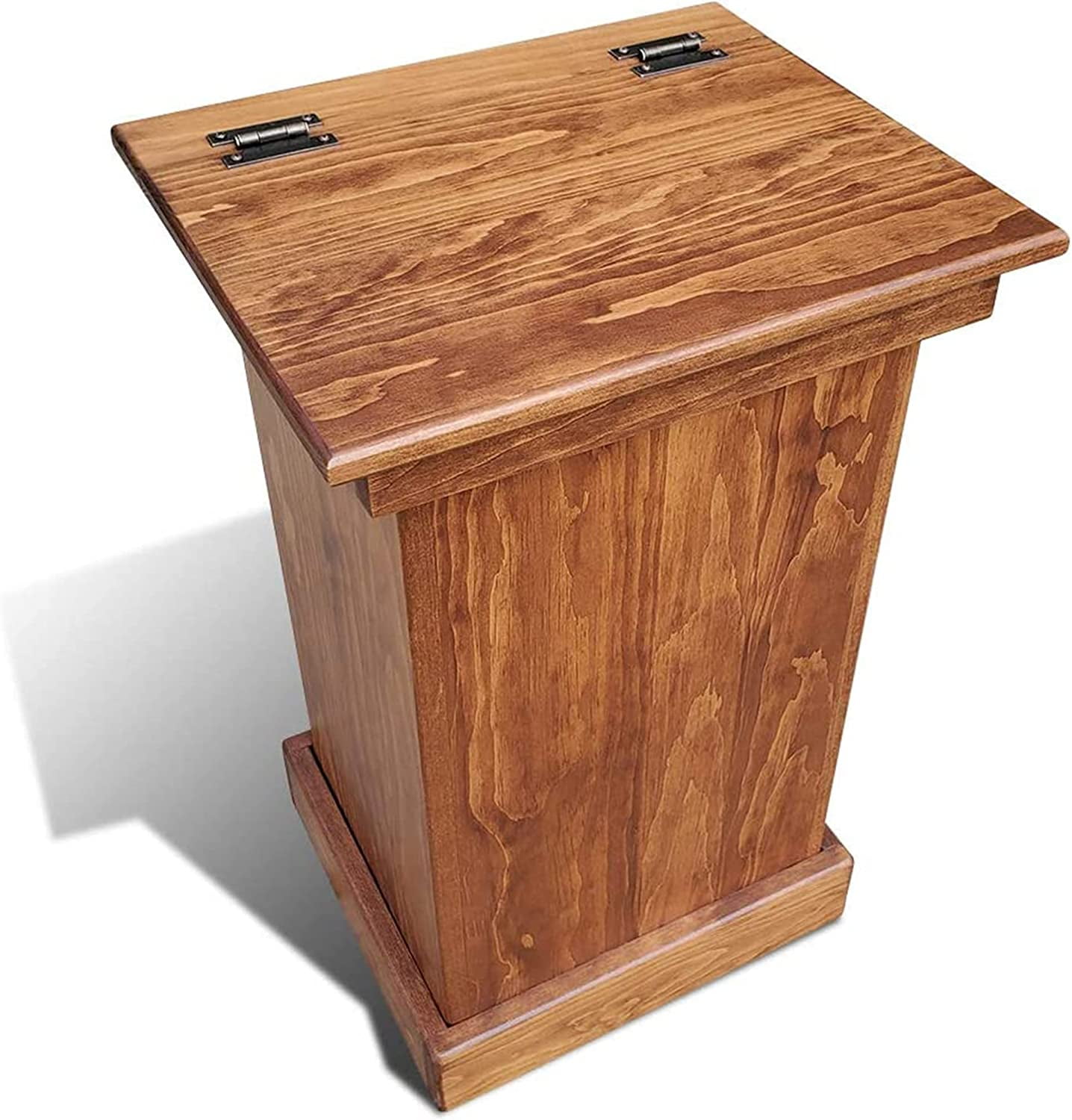 Wood Garbage Bin Cabinet - Wooden Trash Can w/Hidden Design, Stylish ...