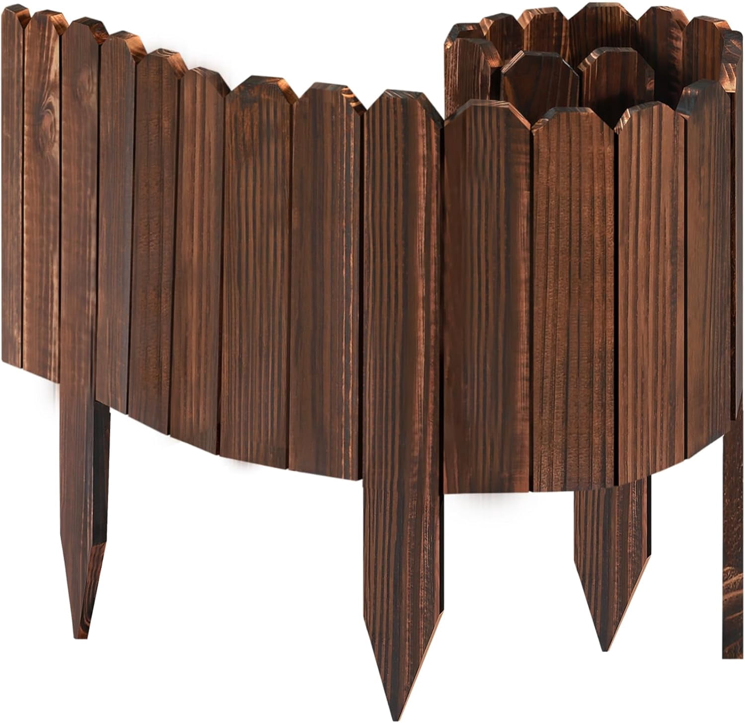 Wood Garden Edging, Wood Garden Fence for Landscape/Flower Bed Edging ...