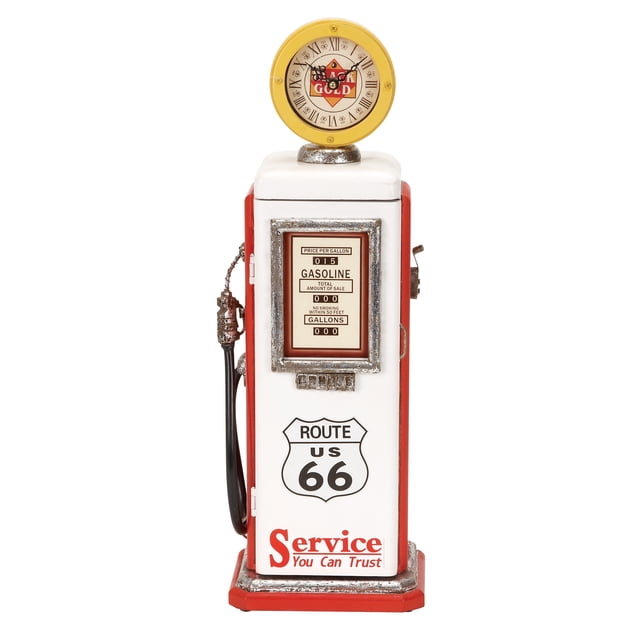 Wood Gas Pump Clock Red And White - Walmart.com