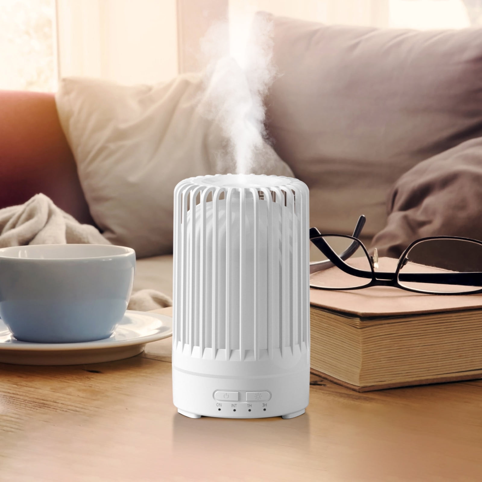 Wood Grain Aromatherapy Diffuser, 150L Large Capacity Tank, Remote Control, Desktop Style ...