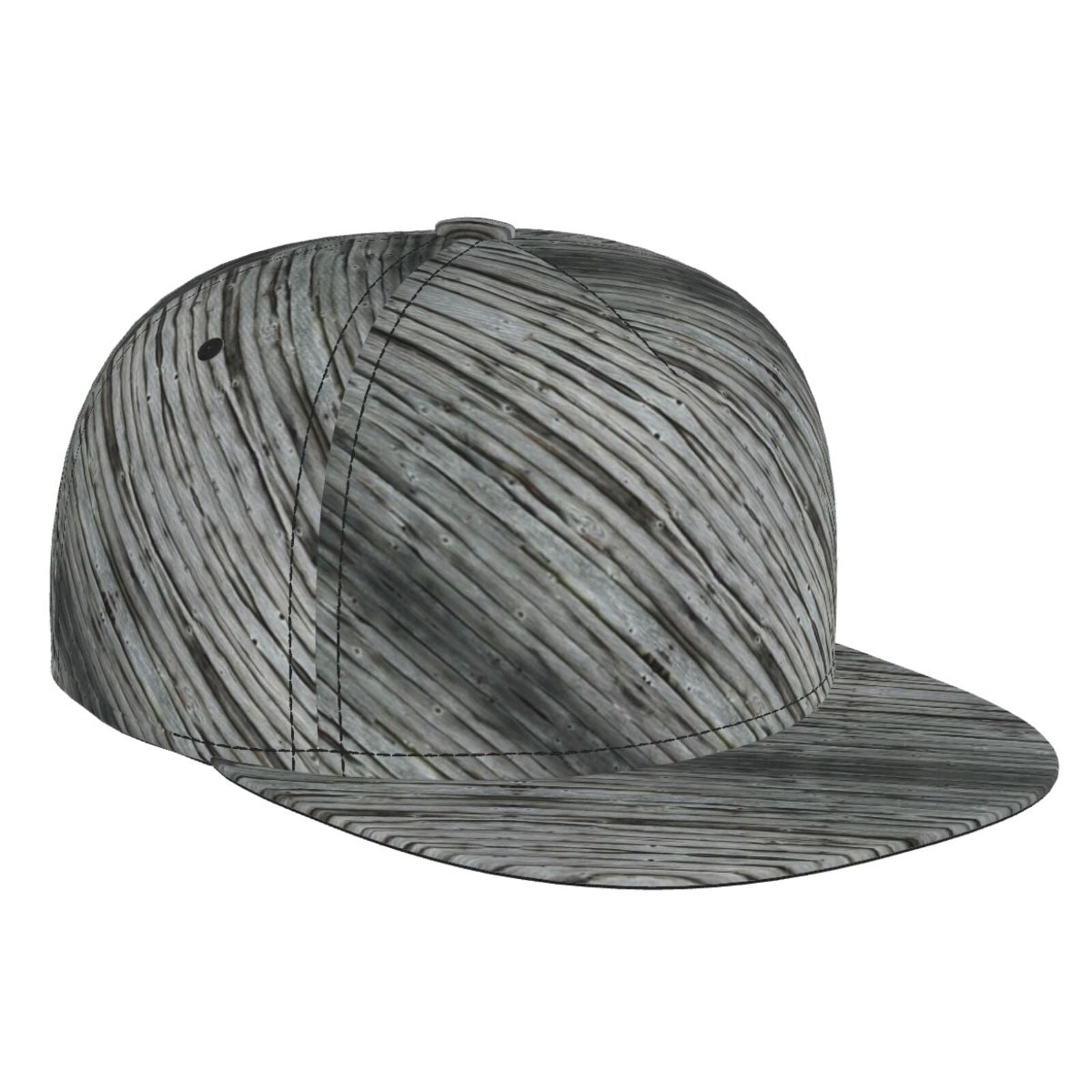 Wood Grain Background Flat Brim Trucker Cap Adjustable Snapback Hat for ...