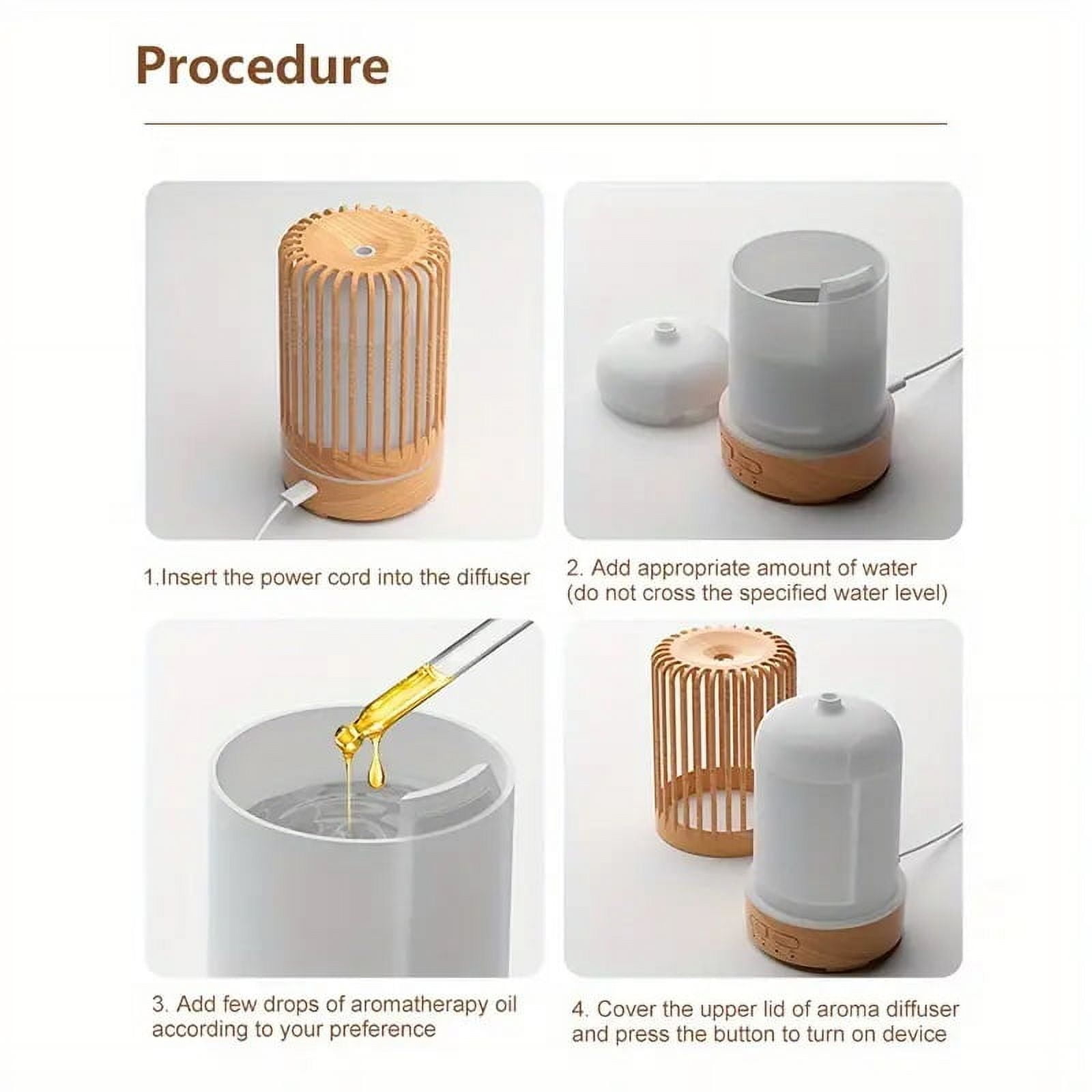Wood Grain Birdcage Ultrasonic Aromatherapy Diffuser Oil Humidifier ...
