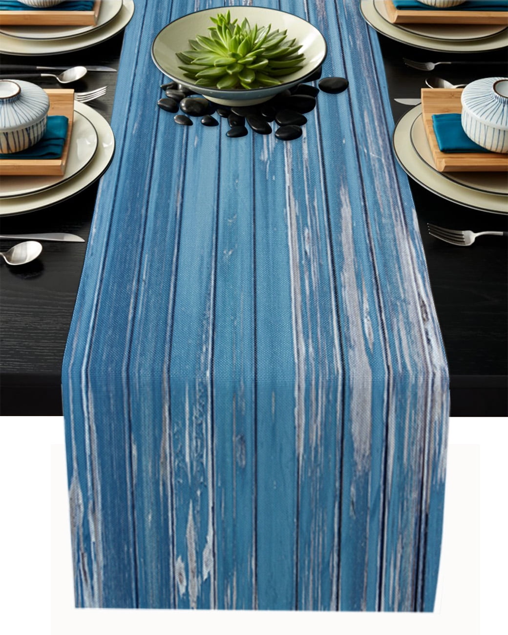 Wood Grain Black And White Stripe Table Runner Home Wedding Table Flag ...