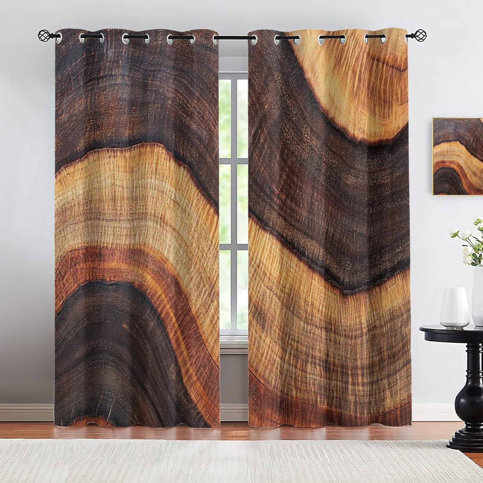 Wood Grain Blackout Curtains For Girls Boys Home Decor, Wood Texture ...