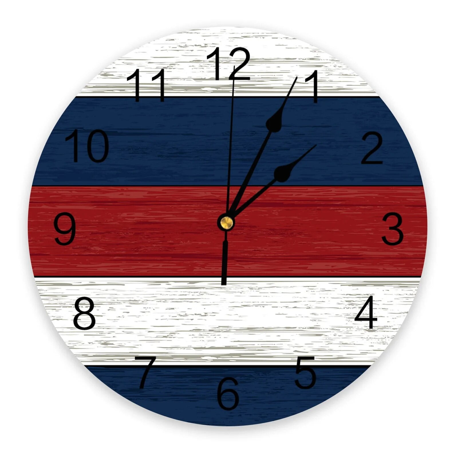 Wood Grain Blue Text Beach Bedroom Wall Clock Large Modern Kitchen ...