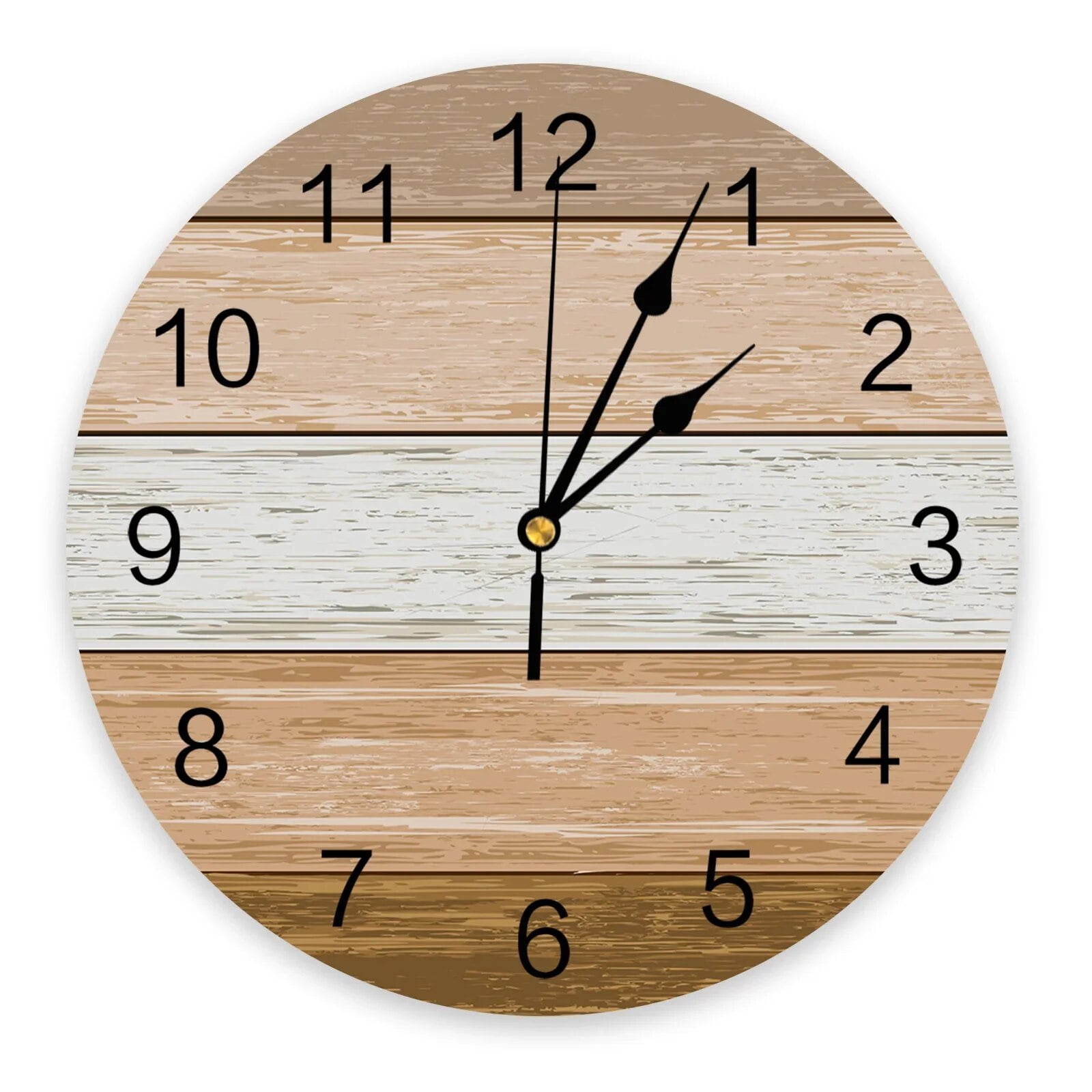 Wood Grain Blue Text Beach Bedroom Wall Clock Large Modern Kitchen ...