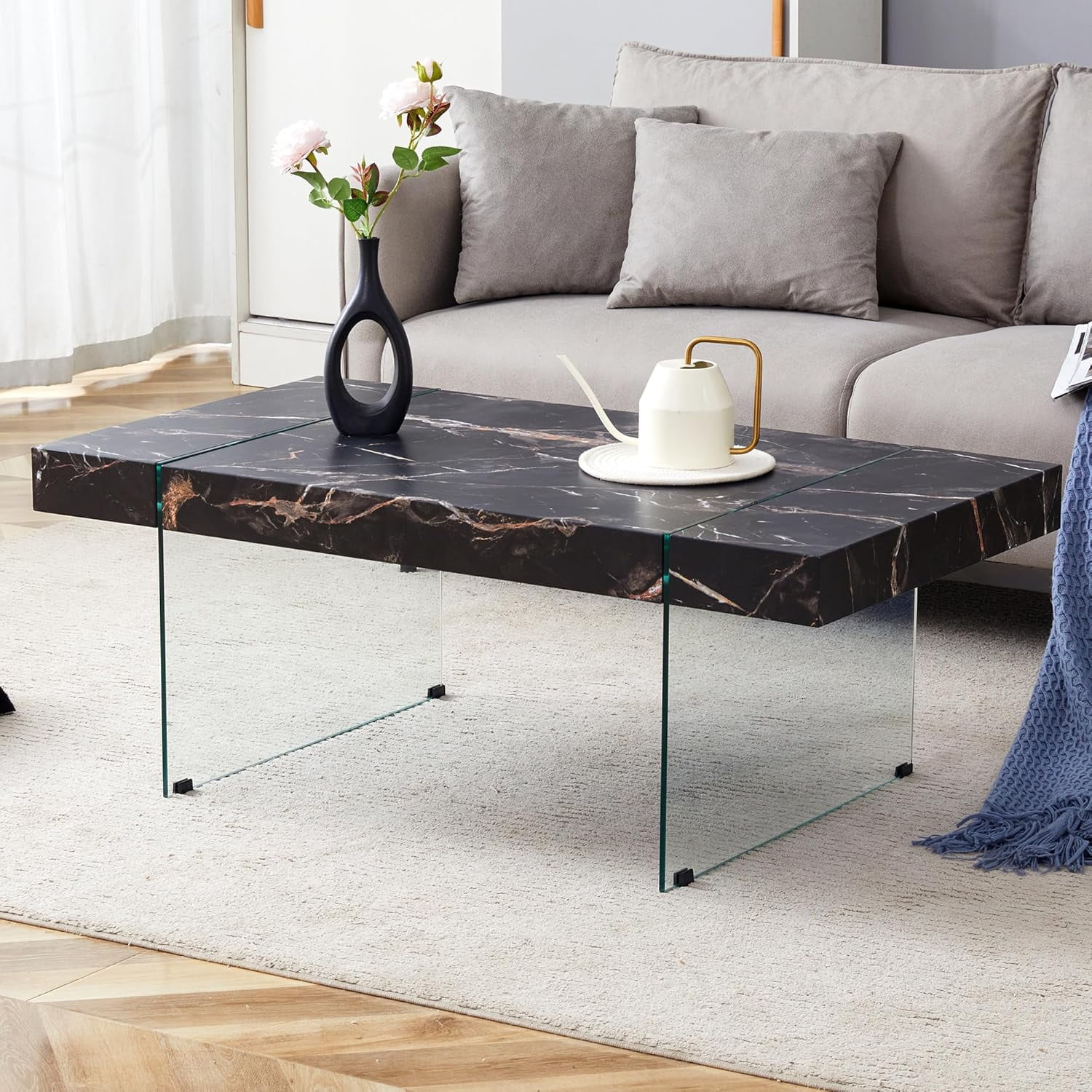 Wood Grain Coffee Table Wood Grain,Rectangle Wood Center Table for ...