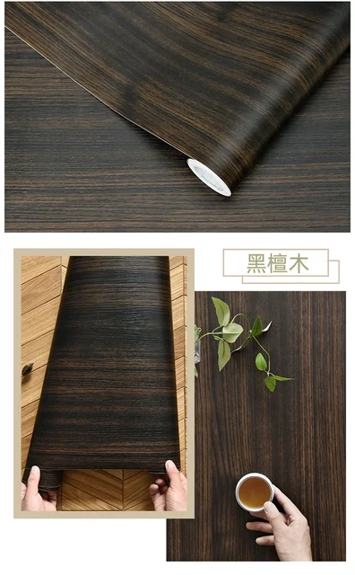 Wood Grain DIY Sticker: PVC Self-Adhesive Waterproof Wallpaper for Home ...