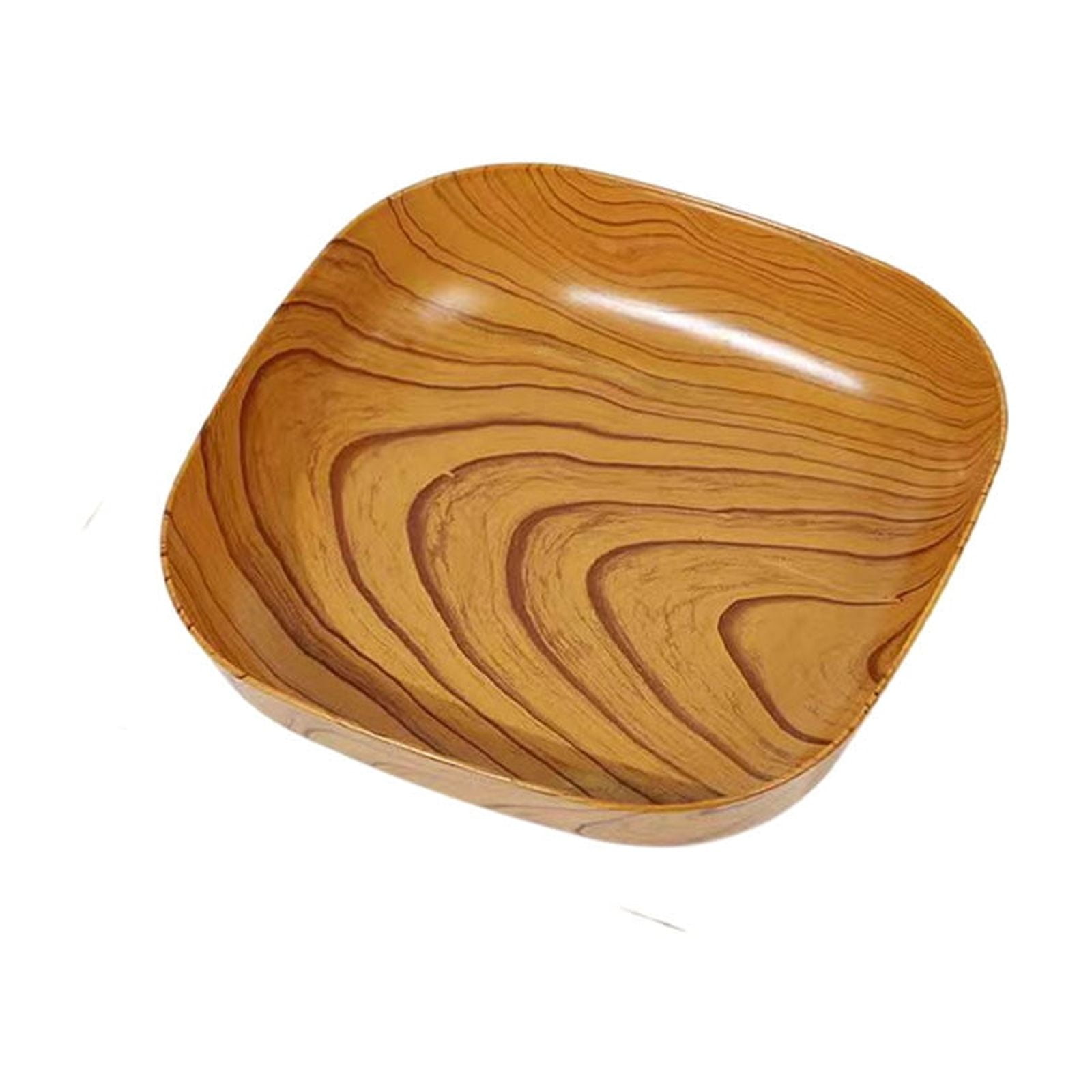 A Wood Grain Disposable Plates 10-Pack Square Serving Trays Brown Heavy ...