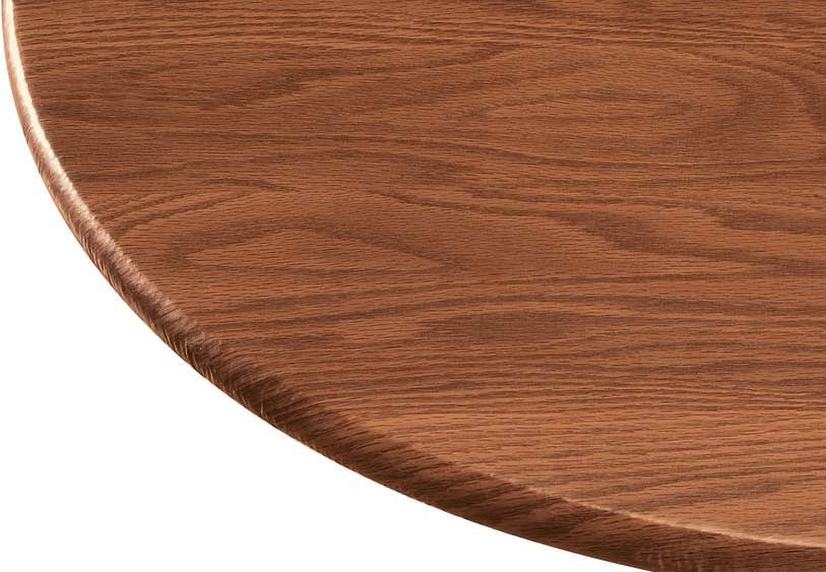 "Round Wood Grain Elastic Table Cover, High Quality Vinyl with Fleece ...