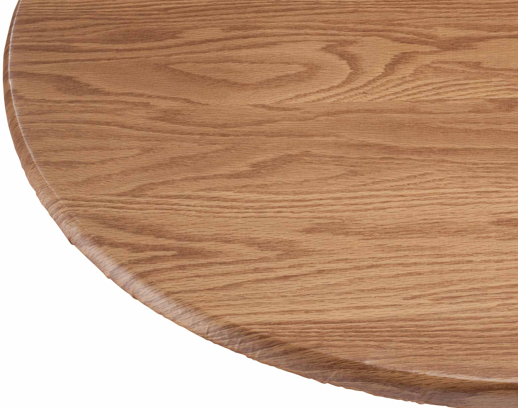 Wood Grain Elastic Table Cover, Vinyl with Fleece Backing, Round/Oval ...