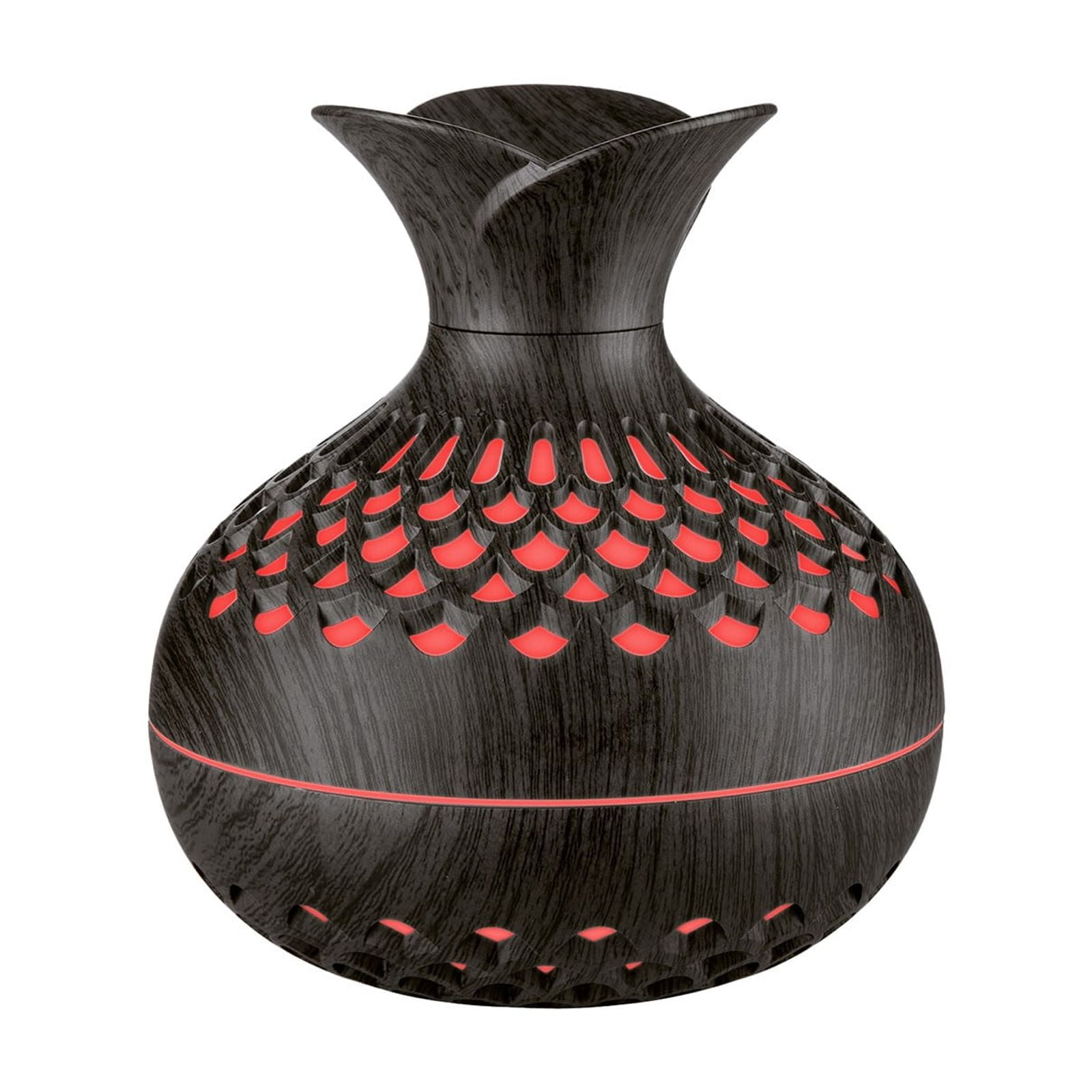 ‌Wood Grain & Flower Design Aromatherapy Humidifier‌ - 7-Color LED ...