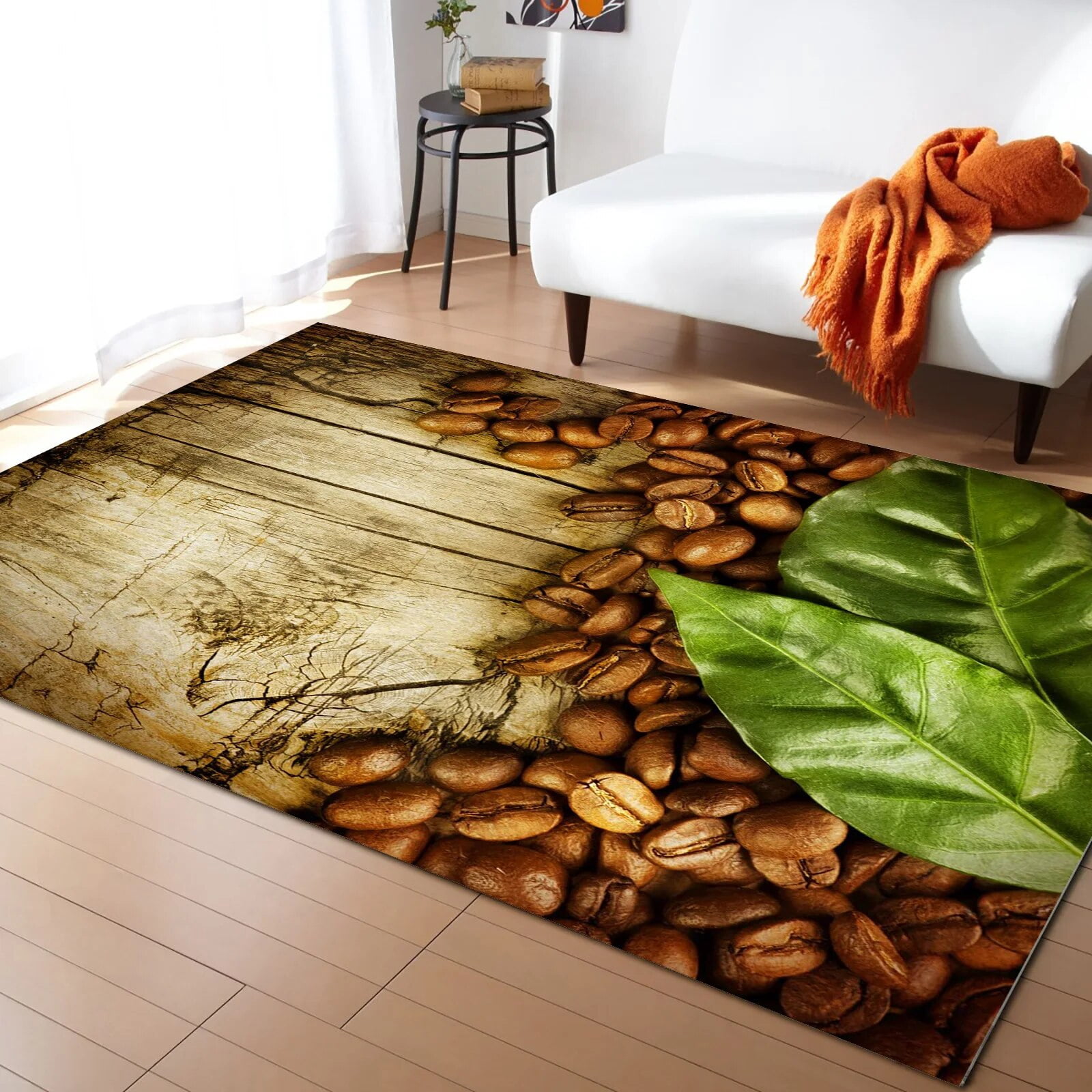 Wood Grain Flower Retro Carpets for Living Room Household Bedside Rug ...