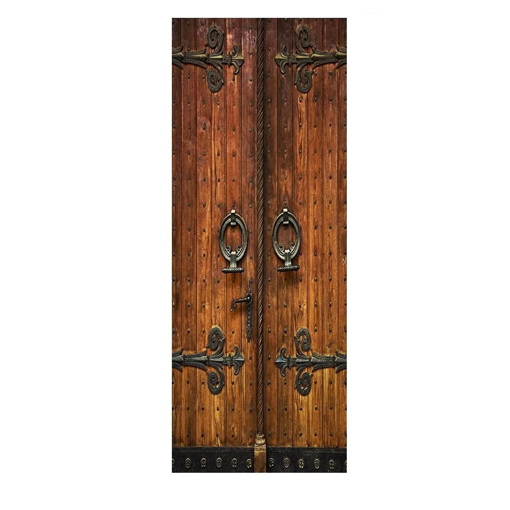 Wood Grain Full Door Cover Sticker Wallpaper Self Adhesive PVC Natural ...