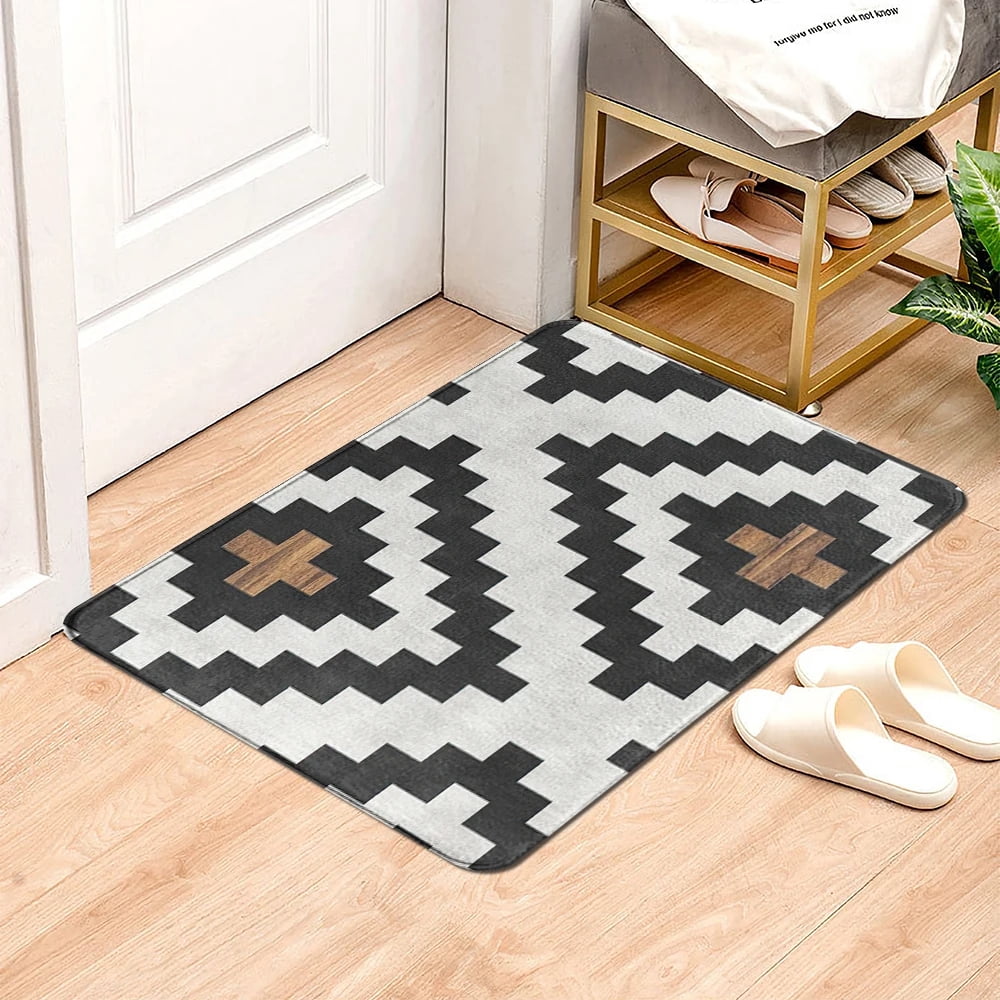 Wood Grain Geometry Print Rugs Bedroom Bathroom Door Mat Foot Mat ...