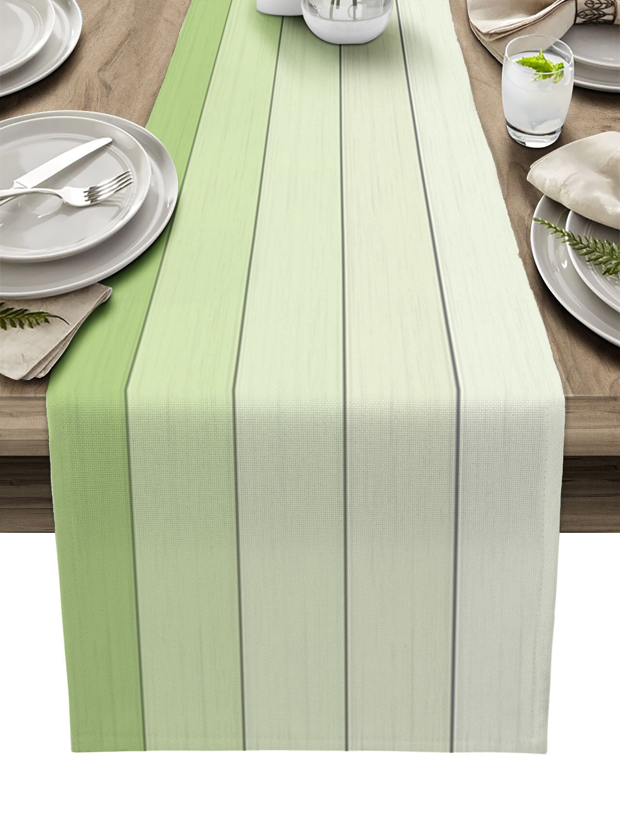 Wood Grain Grey Gradient Table Runner Home Wedding Table Flag Mat Table ...