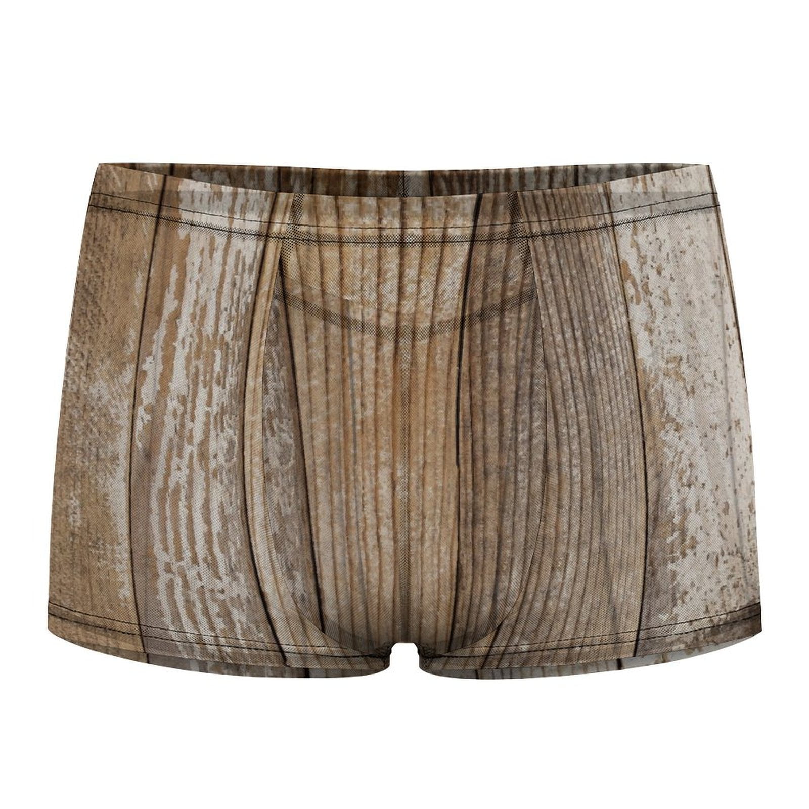 Wood Grain Grey White Men's Mesh Boxer Briefs Cooling Breathable Sports ...