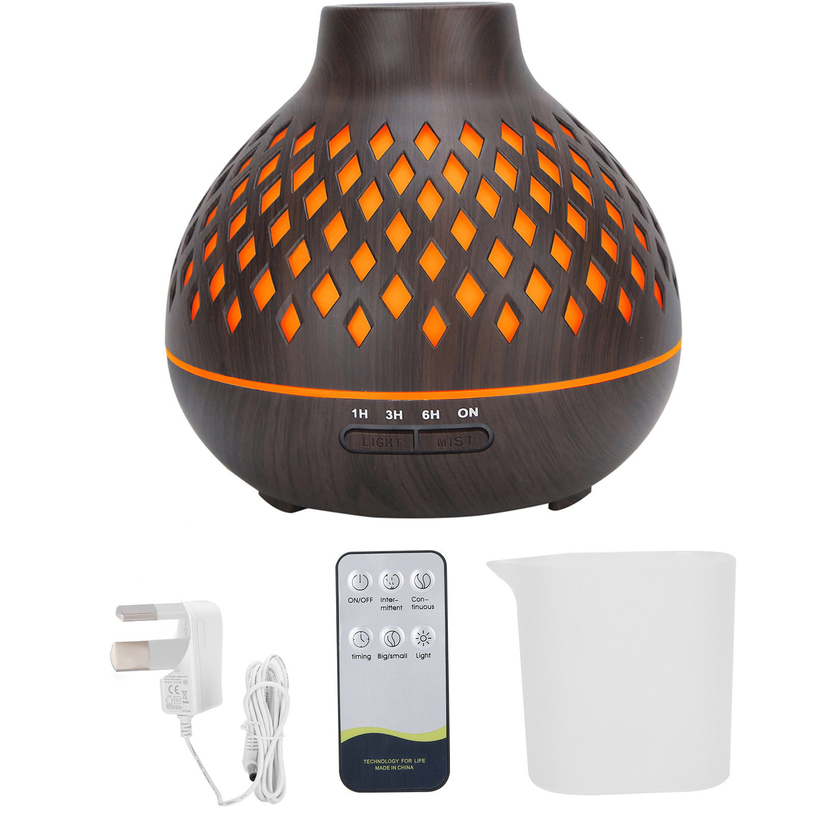 Wood Grain Home Air Humidifier Ultrasonic Aroma Diffuser with LED Light ...