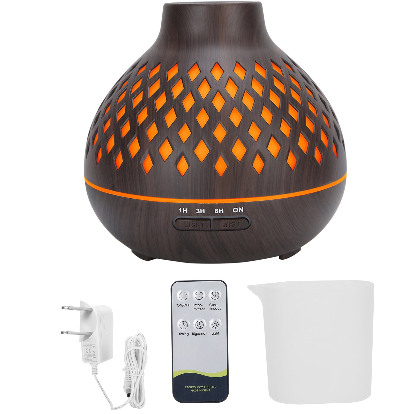 Wood Grain Home Air Humidifier Ultrasonic Aroma Diffuser with LED Light ...