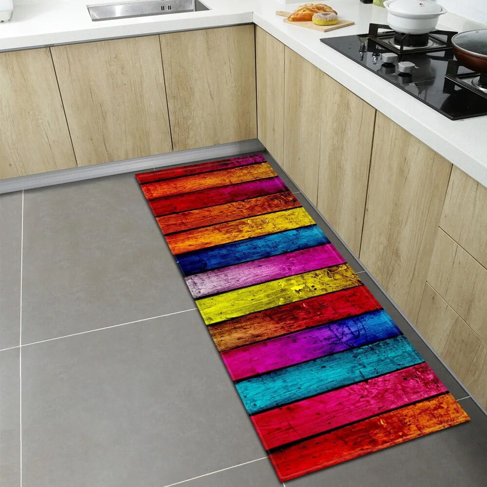 Wood Grain Kitch Rugs Home Entrance Doormat Bedroom Living Room ration ...