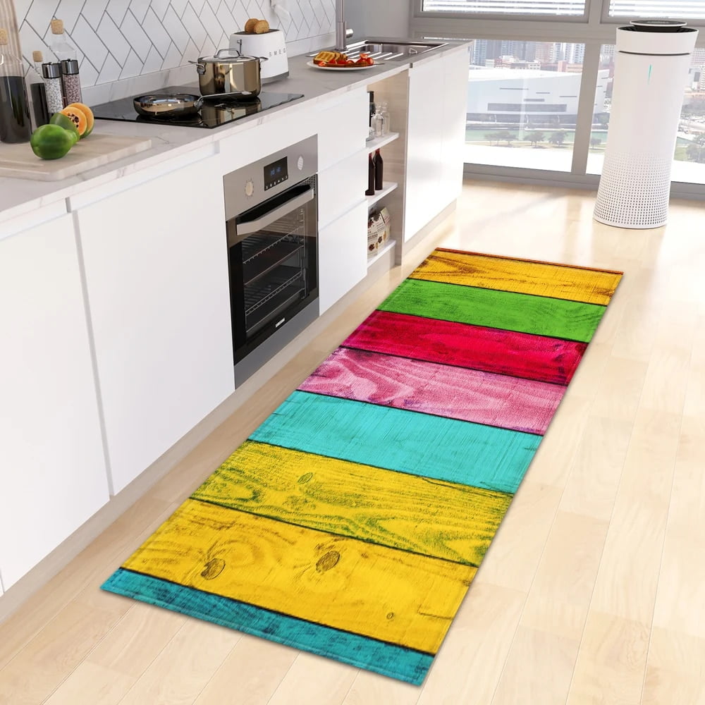 Wood Grain Kitchen Foot Mat House Entrance Doormat Home Living Room ...