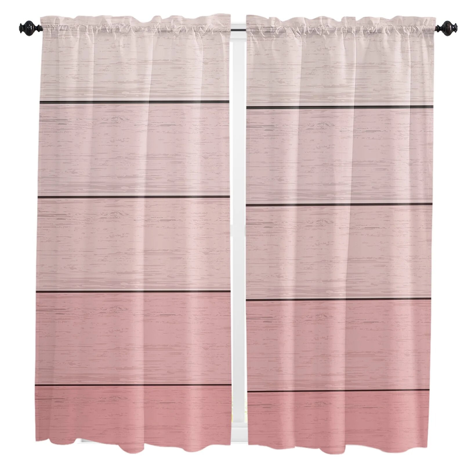 Wood Grain Light Pink Gradient Curtain Home Decoration Living Room ...