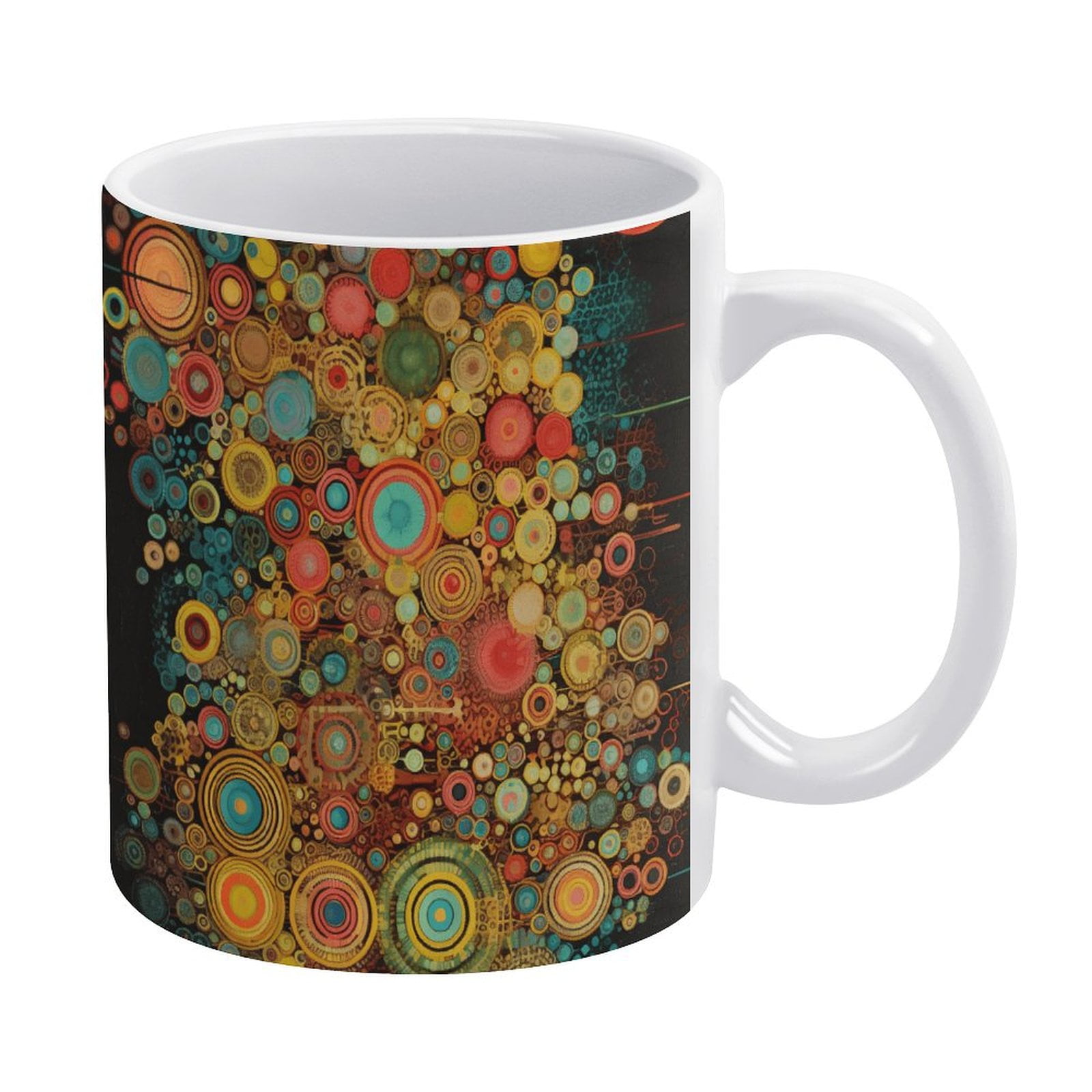 Wood Grain Particles Personalized Coffee Cup, 11 Ounce Ceramic Cup ...