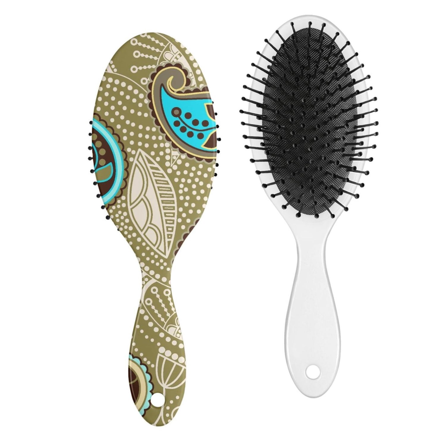 Wood Grain Pattern Hair Brush, Nordic Style Rustic Cushion Hairbrush ...