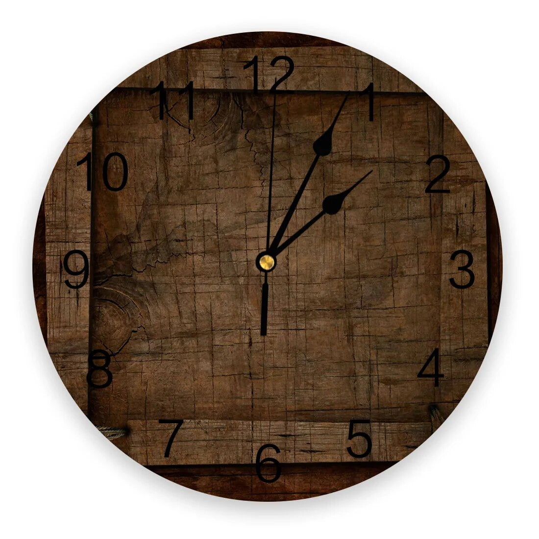 Wood Grain Planks Retro Farm Shabby Wall Clocks Silent Home Cafe Office ...