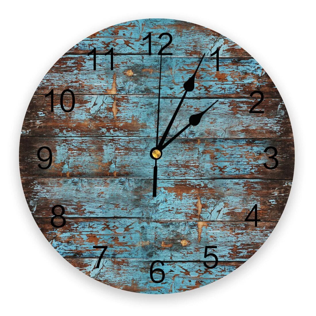 Wood Grain Retro Wall Clock Home Decor Bedroom Silent Oclock Watch Wall ...