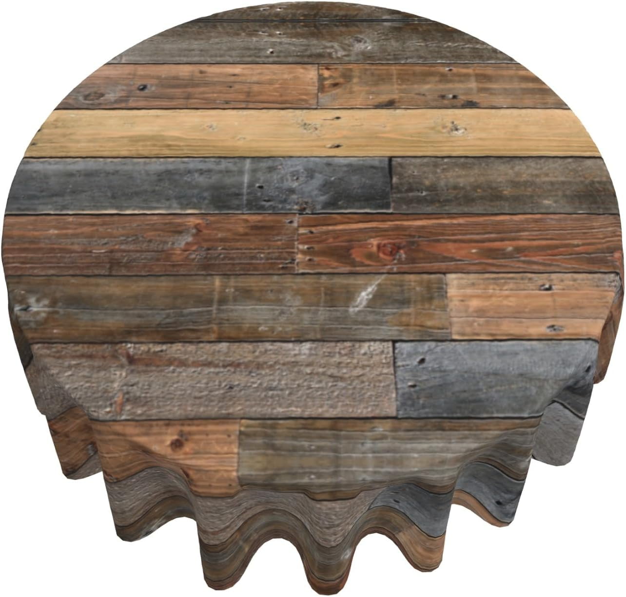 Wood Grain Round Tablecloth, Rustic Wooden Texture Circle Table Cloth ...