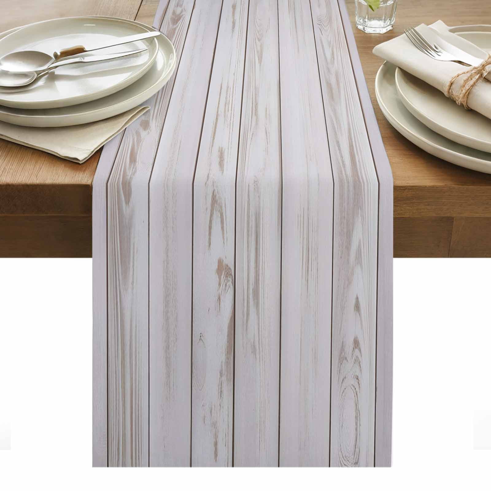 Wood Grain Rustic Table Runner - 70 Inch Long, Kitchen Dining Table ...