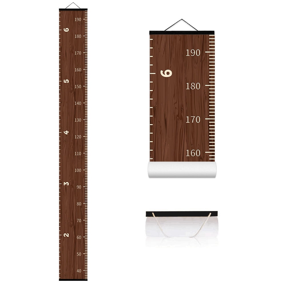 Wood Grain Scroll Hanging Height Measurement for Kids Ruler Wooden ...