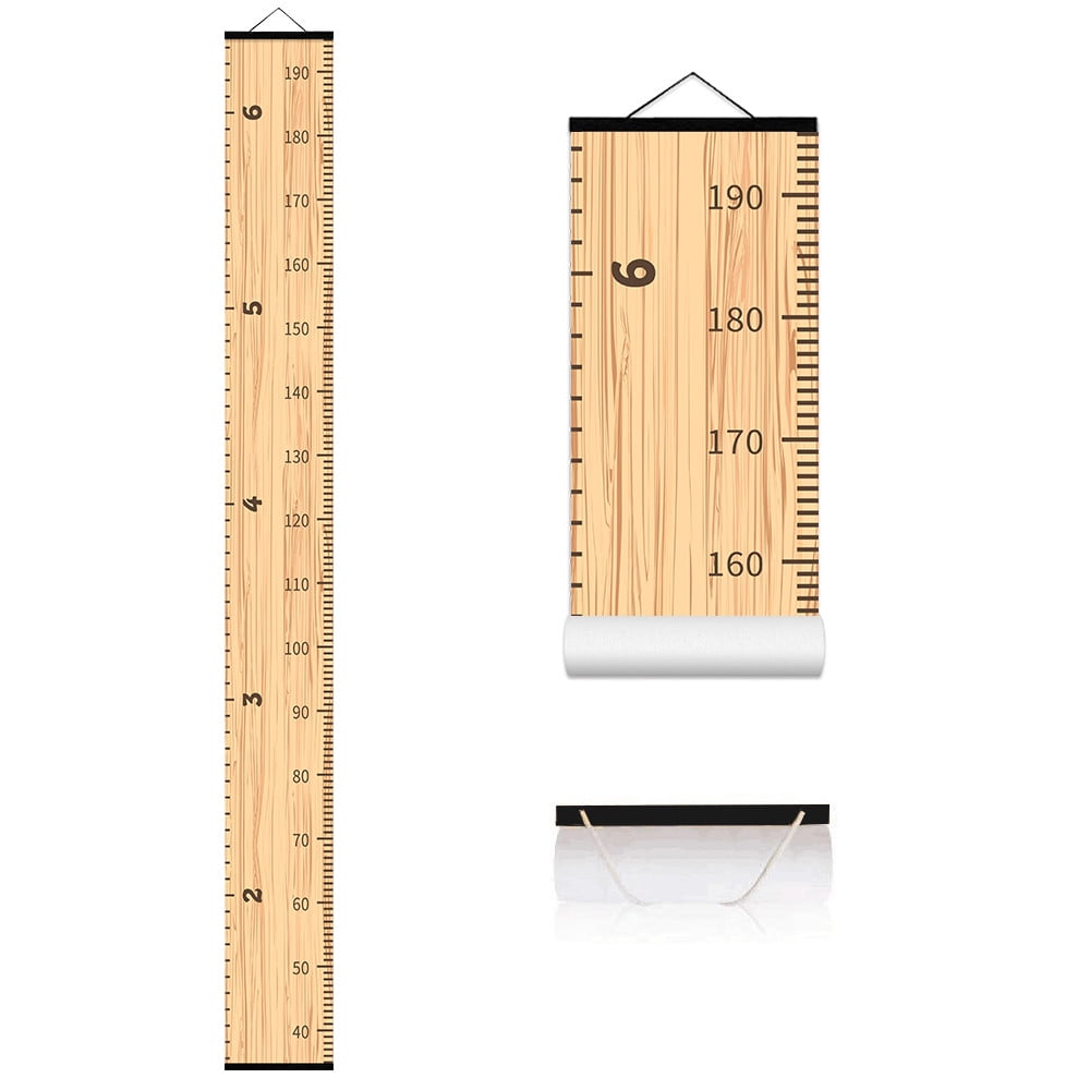 Wood Grain Scroll Hanging Height Measurement for Kids Ruler Wooden ...