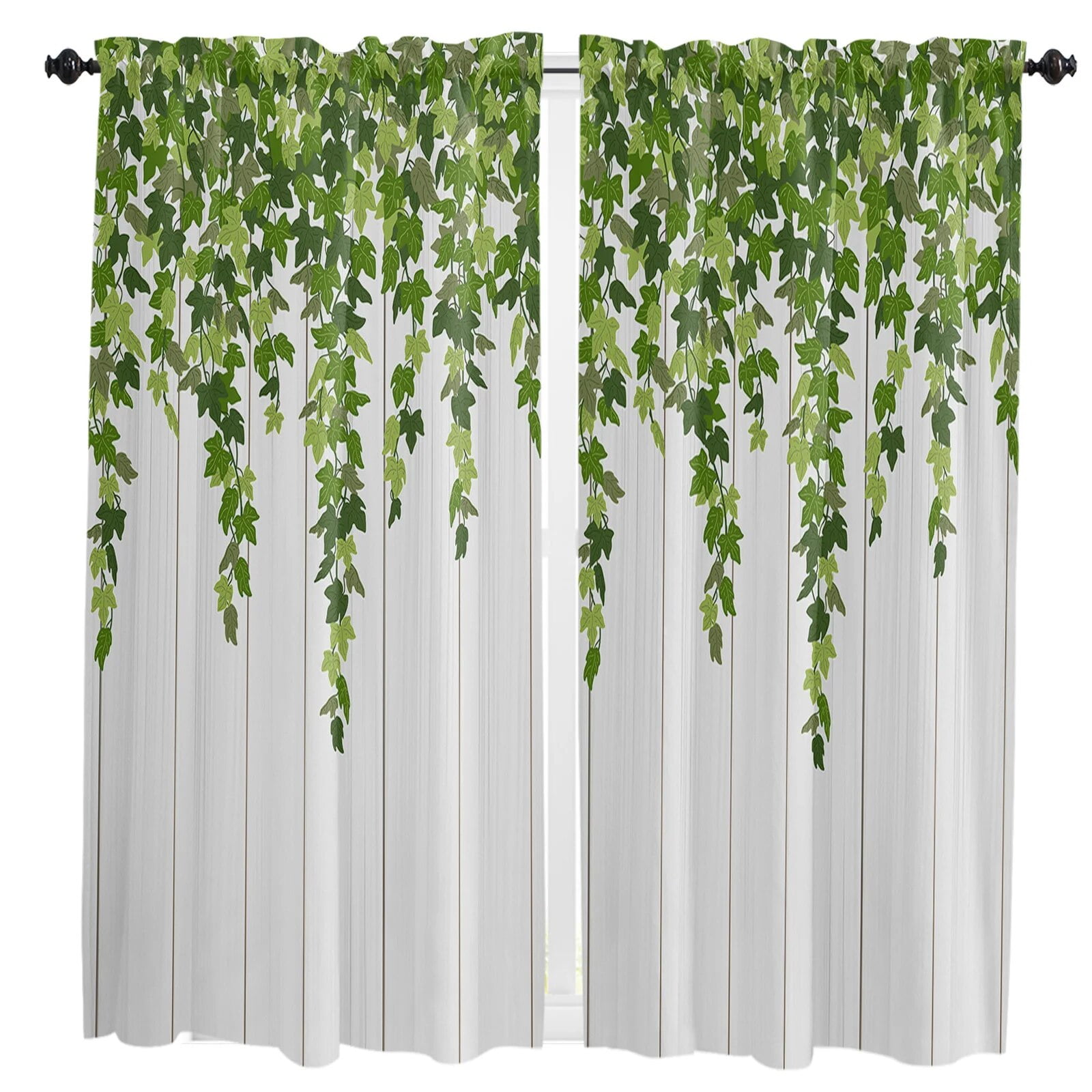 Wood Grain Spring Vine Man Plant Leaves Curtain Home Decoration Living ...