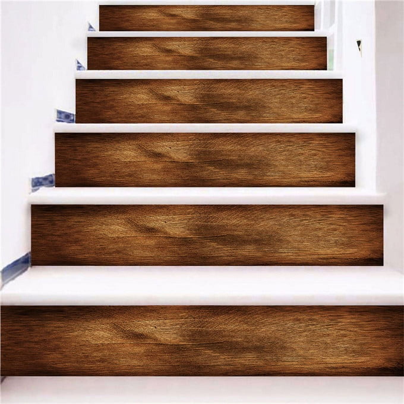Wood Grain Stairs Sticker Self-adhesive Waterproof St Brick Staircase ...