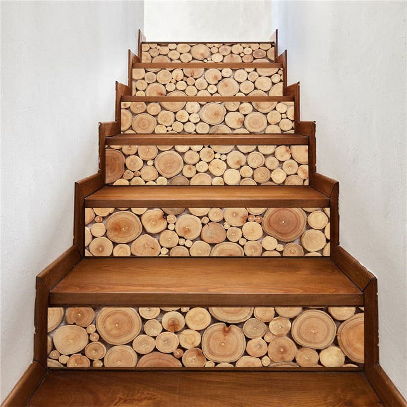 Wood Grain Stairs Sticker Self-adhesive Waterproof St Brick Staircase ...