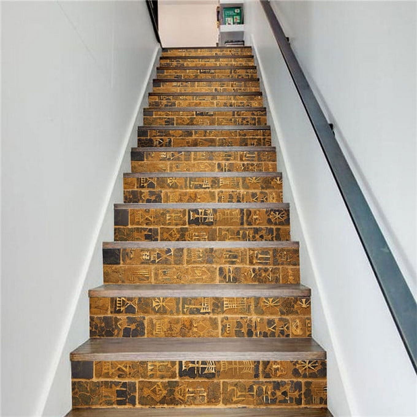 Wood Grain Stairs Sticker Self-adhesive Waterproof St Brick Staircase ...