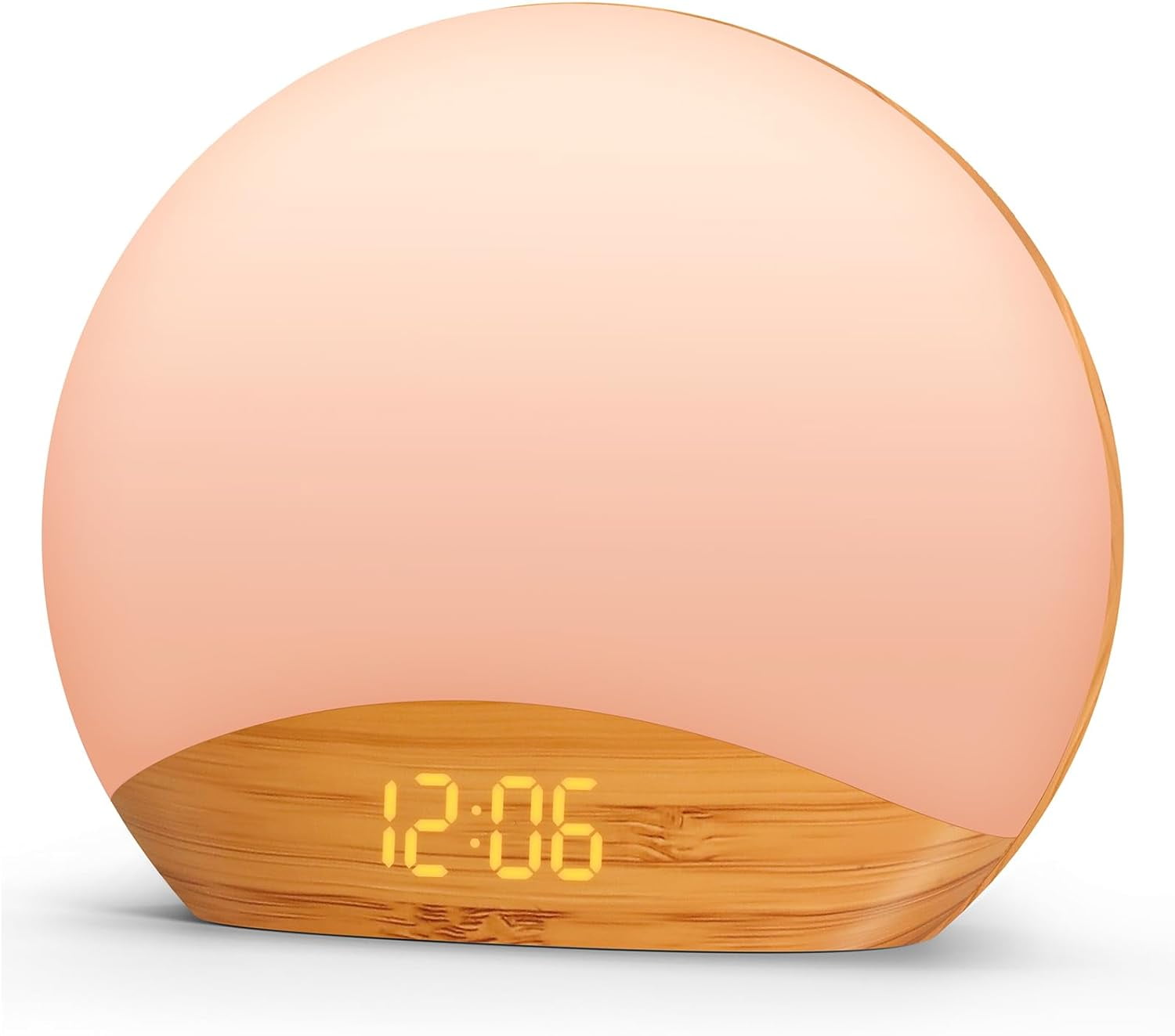 Wood Grain Sunrise Alarm Clock and Sound Machine Nightlight, Digital ...