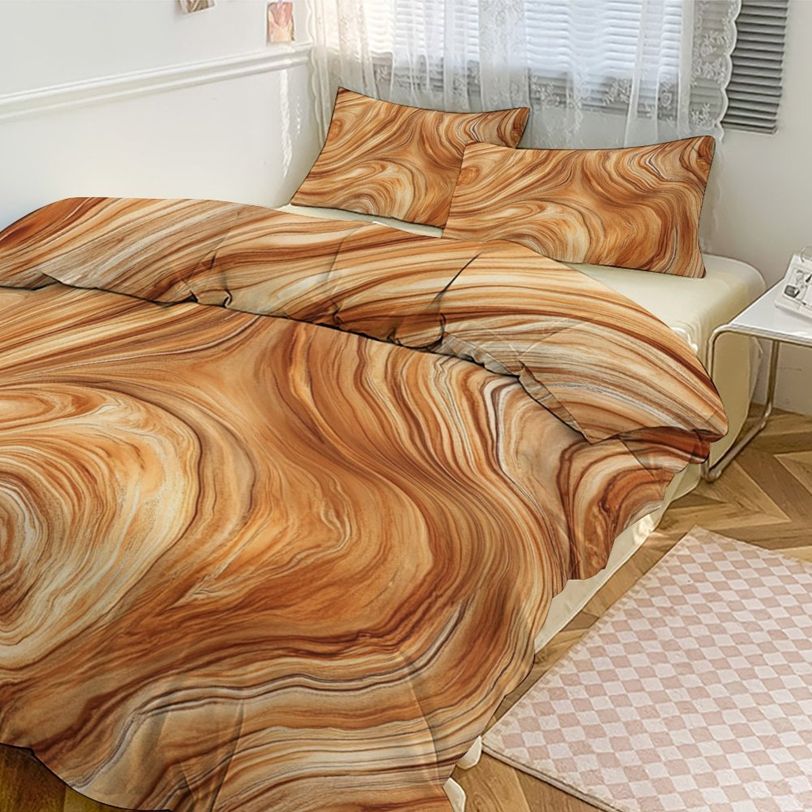 Wood Grain Texture Bedding Sets Twin Duvet Cover 3 Piece Cute Bed Set ...