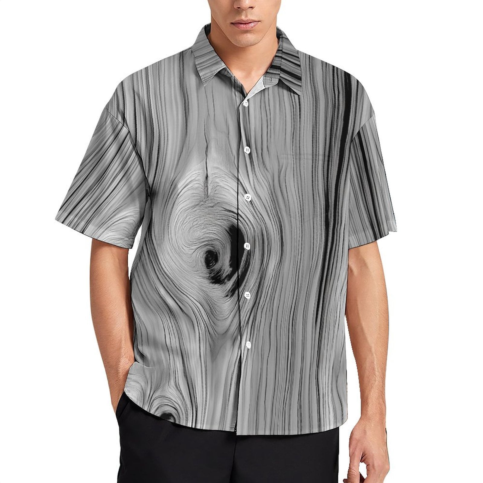 Wood Grain Texture Men's Shirts Short Sleeve Casual Shirts Button Down ...