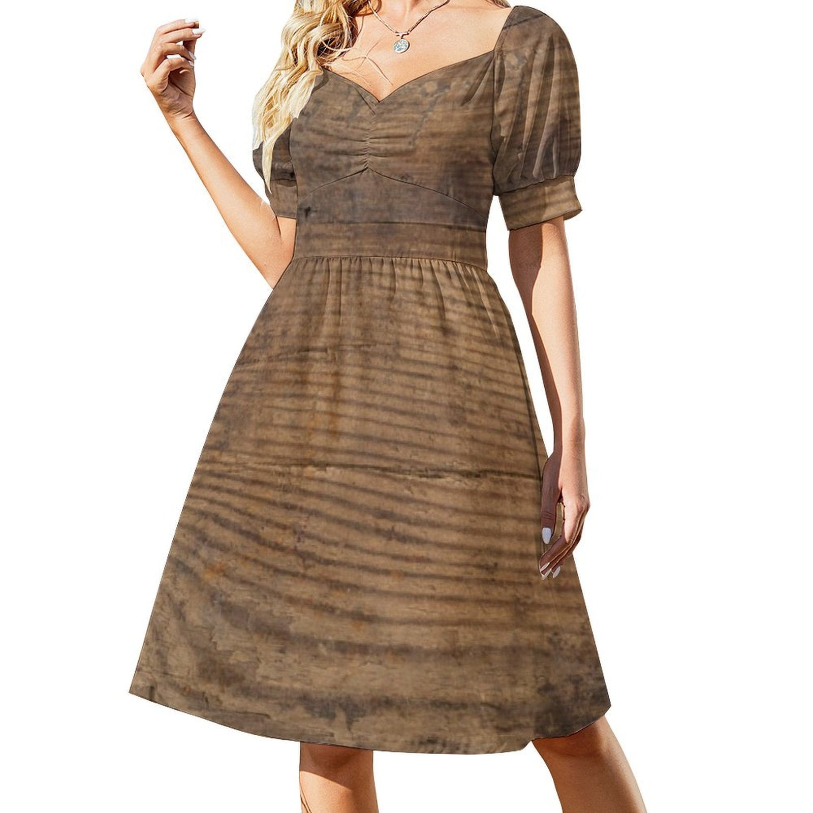 Wood Grain Texture Sleeveless Dress party dress women elegant luxury ...