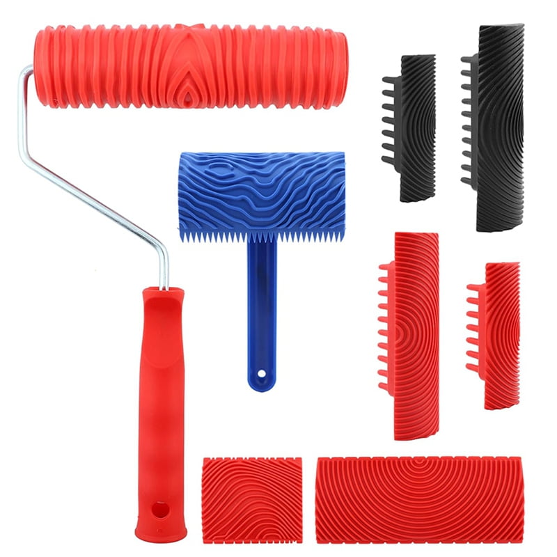 Wood Grain Tool Set - Wood Grain Painting Roller with Handle for Wall ...