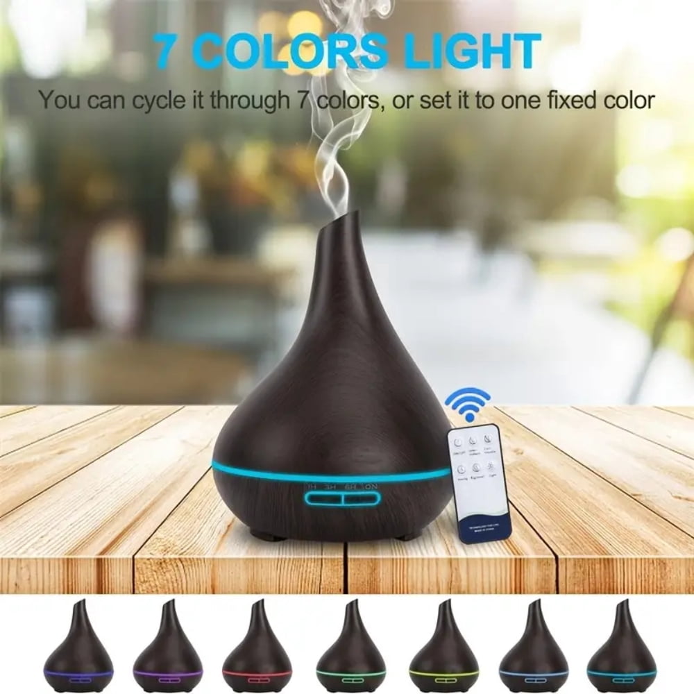 Wood Grain Ultrasonic Aromatherapy Diffuser with Essential Oils USB ...