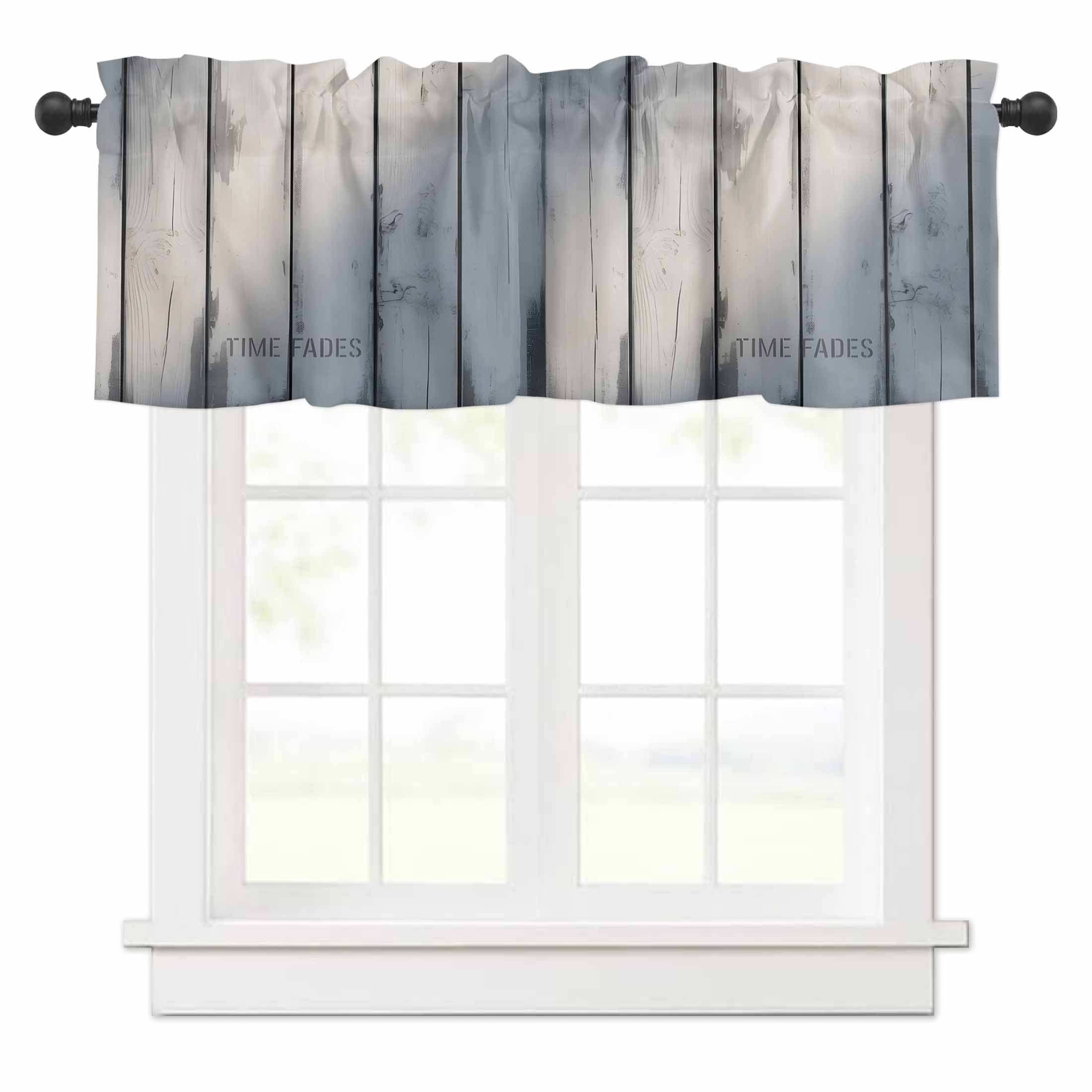 Wood Grain Valances for Windows White Wood Texture Light Shadow Simple ...
