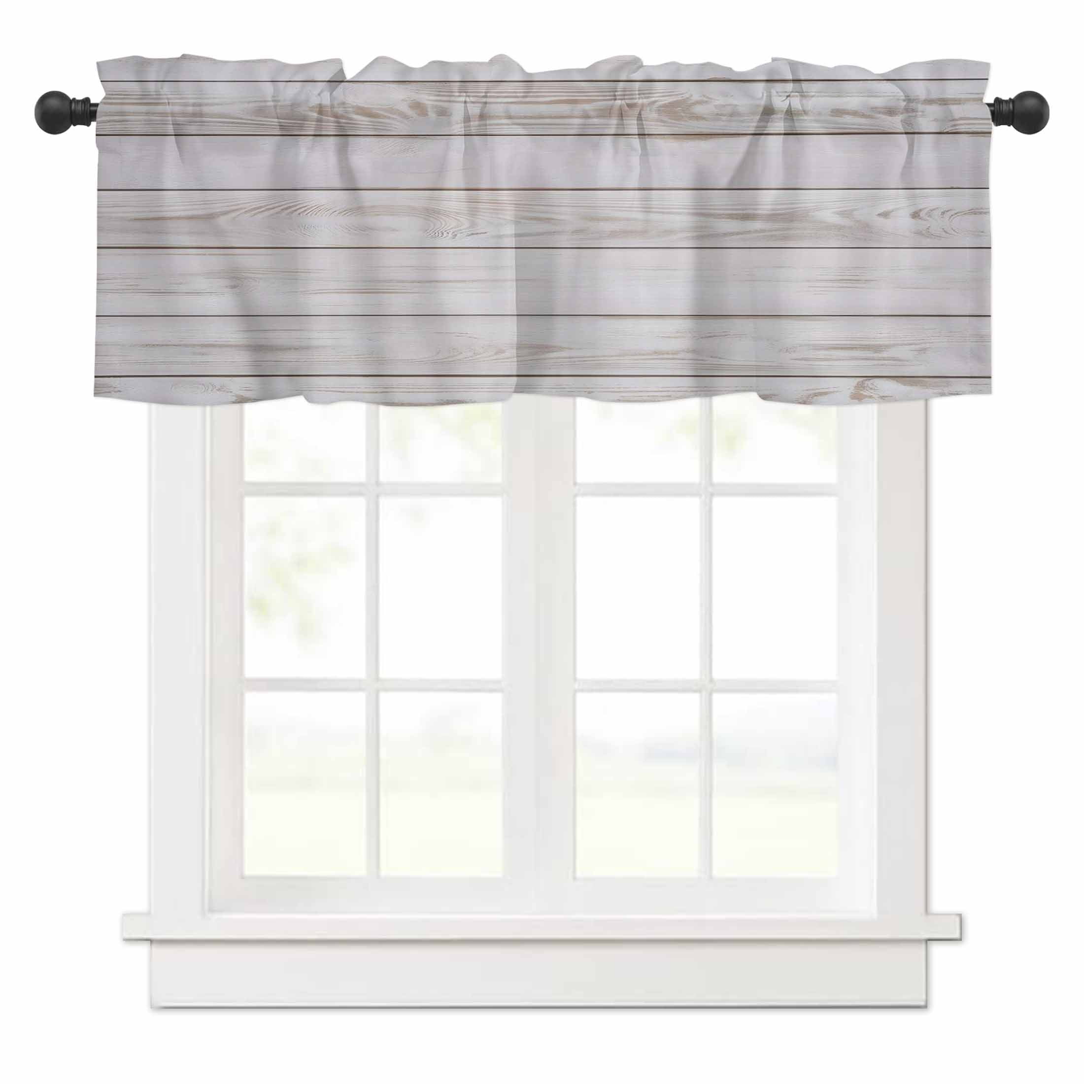 Wood Grain Valances for Windows White Wood Texture Simple Style Country ...