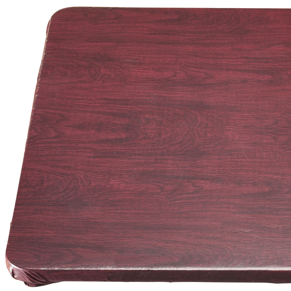 Wood Grain Vinyl Elasticized Banquet Table Cover, Crafted With Wipe ...