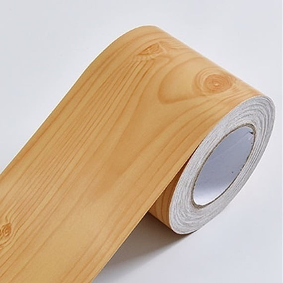 Wood Grain Waist Line Baseboard Wall Stickers Living Room Bathroom ...