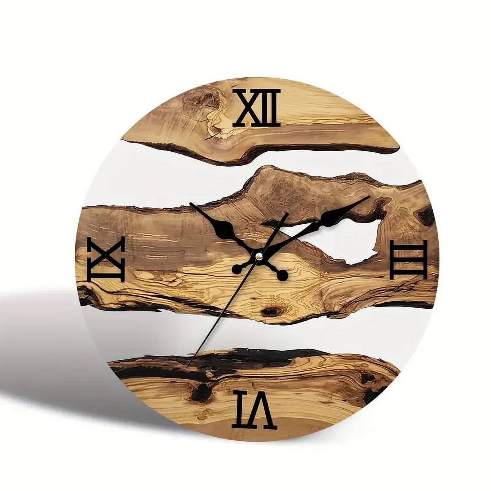 Wood Grain Wall Clock, Brief Home Hanging Clocks, Minimalist Design, Living Room Art Wall Watch ...