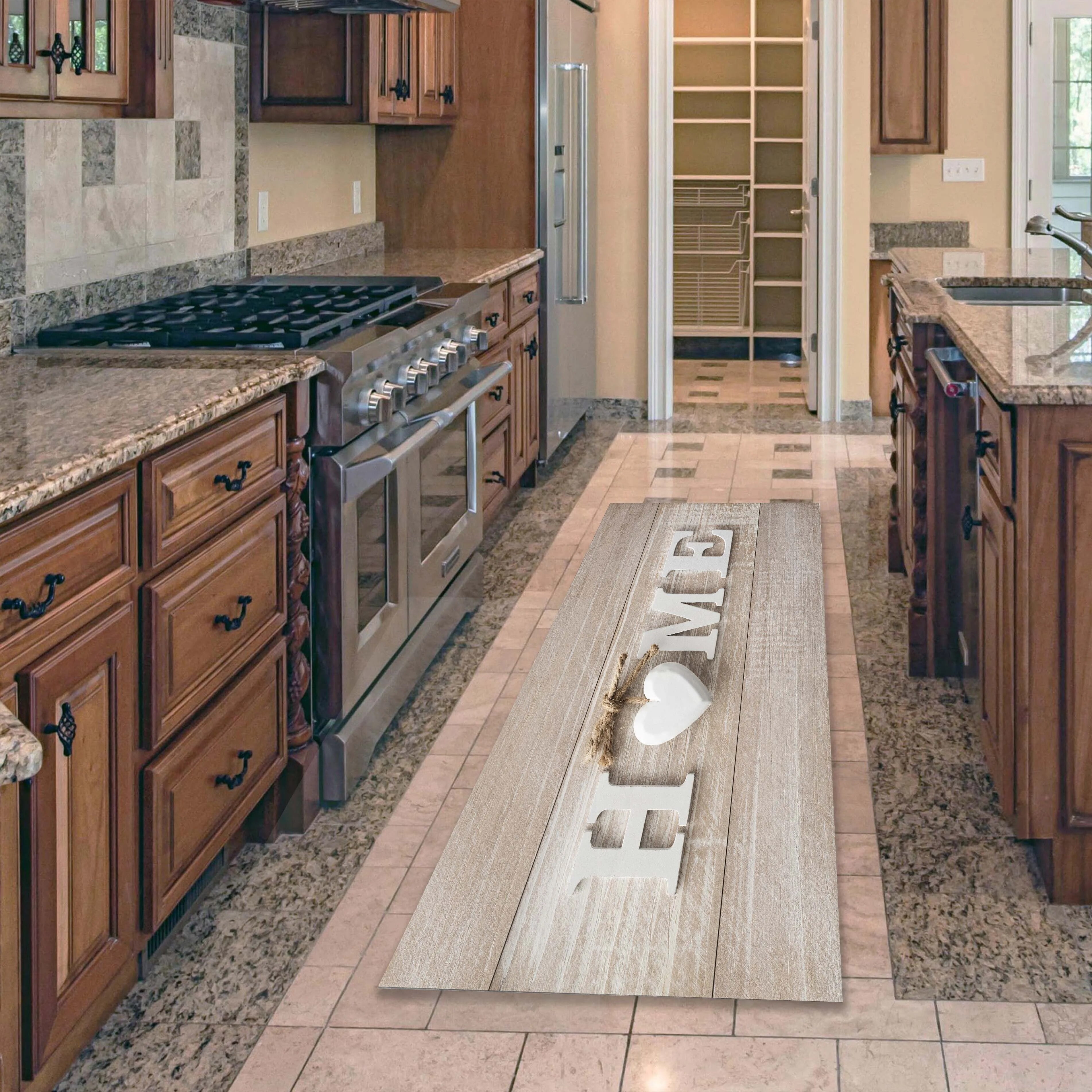 Wood Grain Wood Kitchen Rug Anti Slip Mat Home Decor Carpet Welcome ...